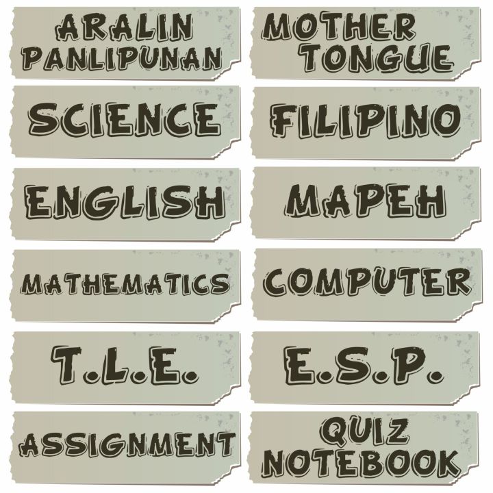 Subject Sticker for Notebook | Lazada PH