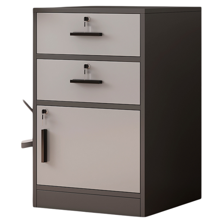 Modern Simple Office File Cabinet with Lock Low-profile Storage Cabinet ...