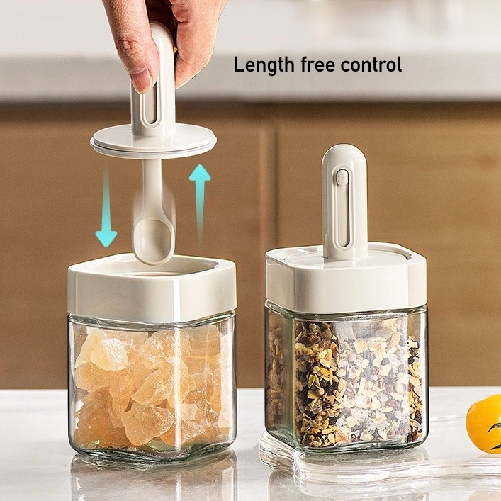 Glass Retractable Seasoning Dispenser Seasoning Bottle Spice Jar ...
