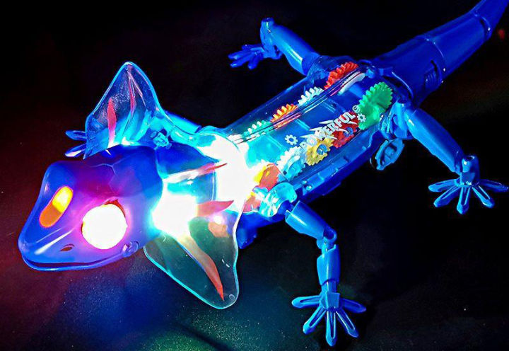 Kmoist หางที่ถอดออกได้คลานโมเดลกิ้งก่าไฟฟ้าหุ่นยนต์ของเล่นมีไฟสำหรับคลานเด็กหญิงเด็กชายของเล่น ...