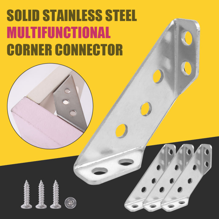 1/4Set Universal Stainless Steel Furniture Corner Connector Angle ...