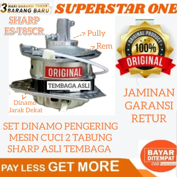 Set dinamo pengering mesin cuci 2 tabung sharp asli tembaga ES-T85CR ...