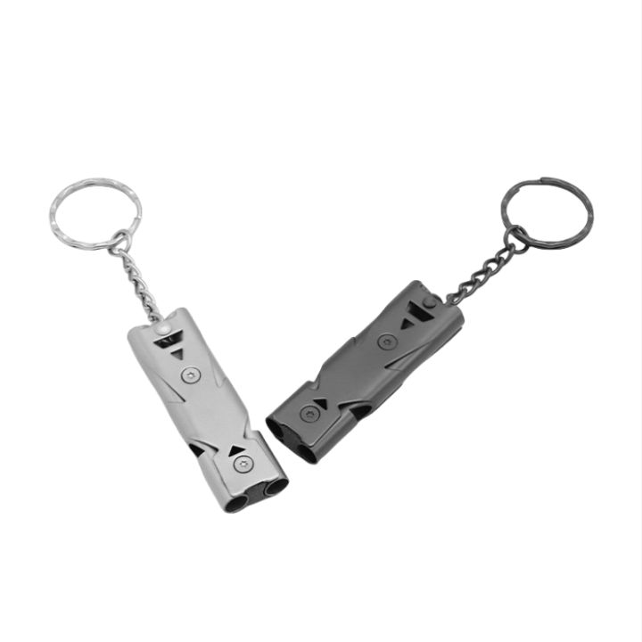 Double Tube Explosive Whistle Outdoor Distress Whistle Stainless Steel ...