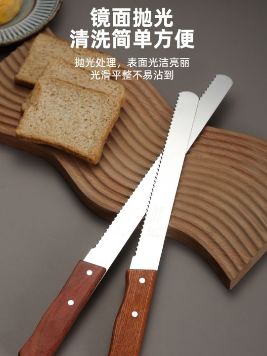Stainless Steel Toothed Knife Bread Cutter Slice Toast Cake Slicer ...