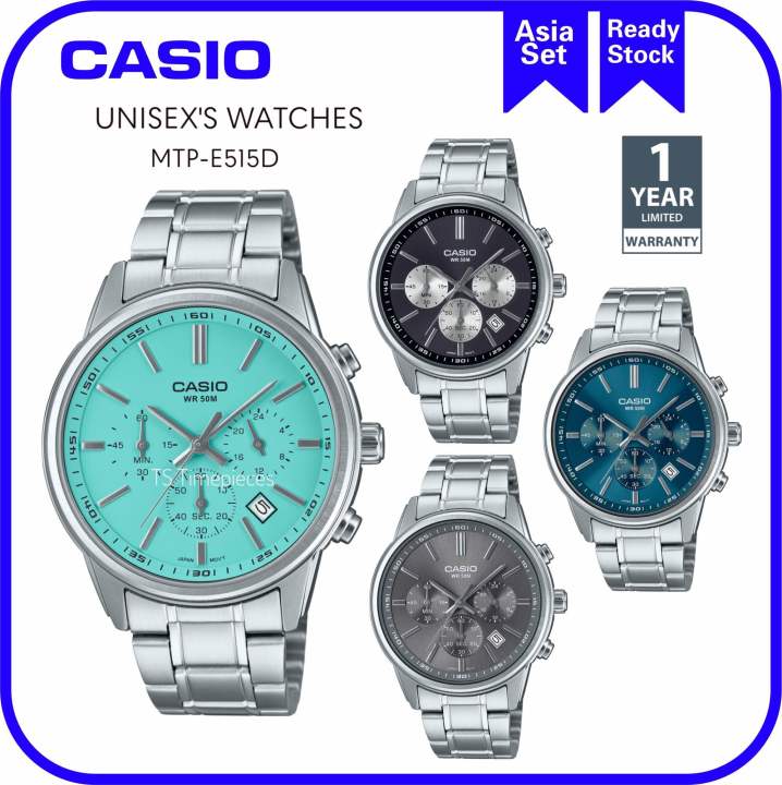 Casio Standard Analog Chronograph Stainless Steel Mtp E515d Watch Mtp E515d 1 Mtp E515d 8 Mtp