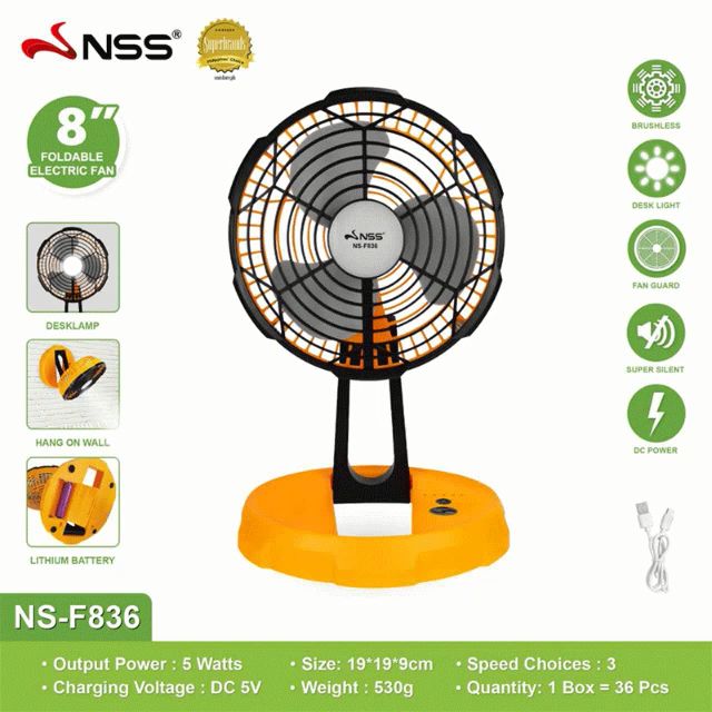Nss foldable portable fan rechargeable solar electric fan sale 8 inch ...