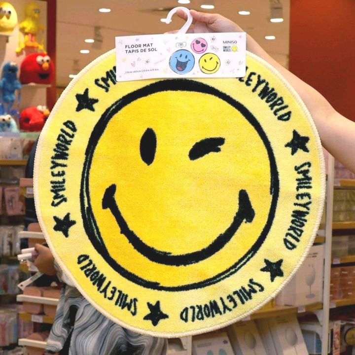 LARGE Smiley Round Floor Mat by Miniso | Lazada PH