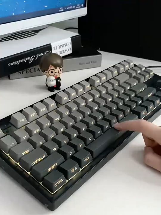 Gradient gray DIY mechanical keyboard PBT double shot mechanical ...