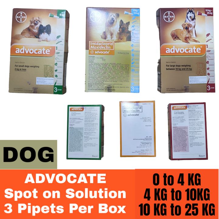 ADVOCATE SPOT ON SOLUTION FOR DOGS 1 BOX / 3 PIPETS LEGIT 100% | Lazada PH