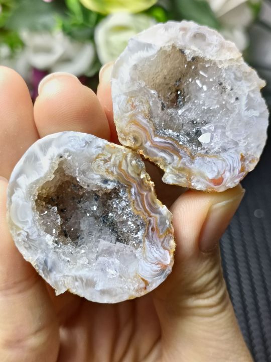 Grade 7A Shiny Treasure Agate Bowl /Mini Agate Geodes 7A精品级 超闪 ...