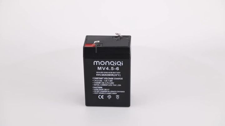 MONQIQI UPS Battery 6V 4.5Ah 20hr Rechargeable Valve Regulated Lead ...