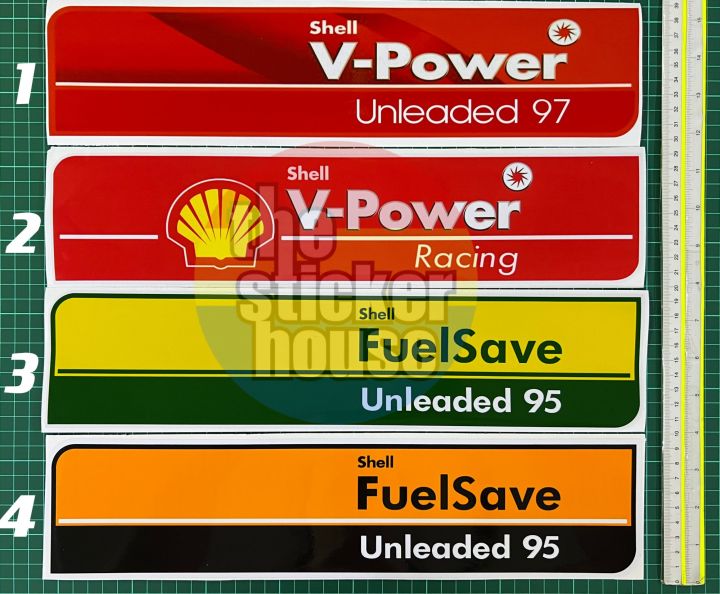 SHELL V POWER RACING / V POWER UNLEADED / FUEL SAVE UNLEADED 95 STICKER ...