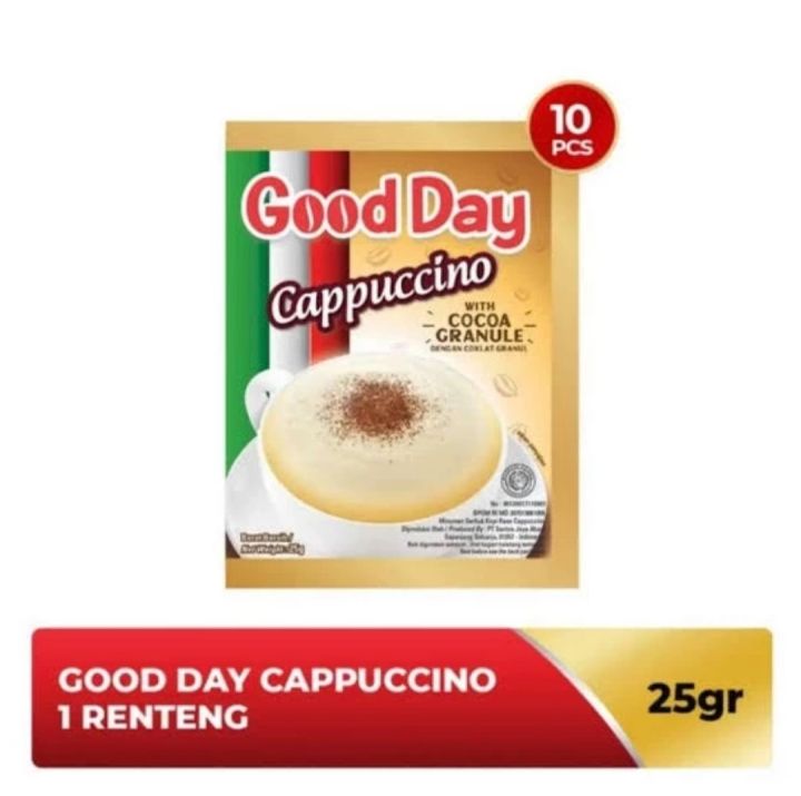 Good Day Cappuccino 25g With Cocoa Granule ( 1 renteng isi 10 sachet ...