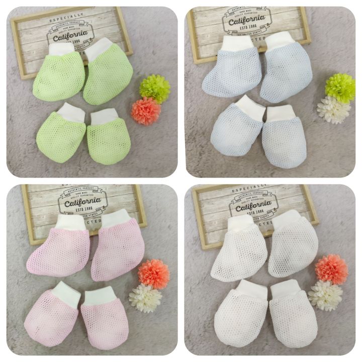 Baby Mittens Booties Set / Eyelet Mittens Booties Set / Baby Mittens ...