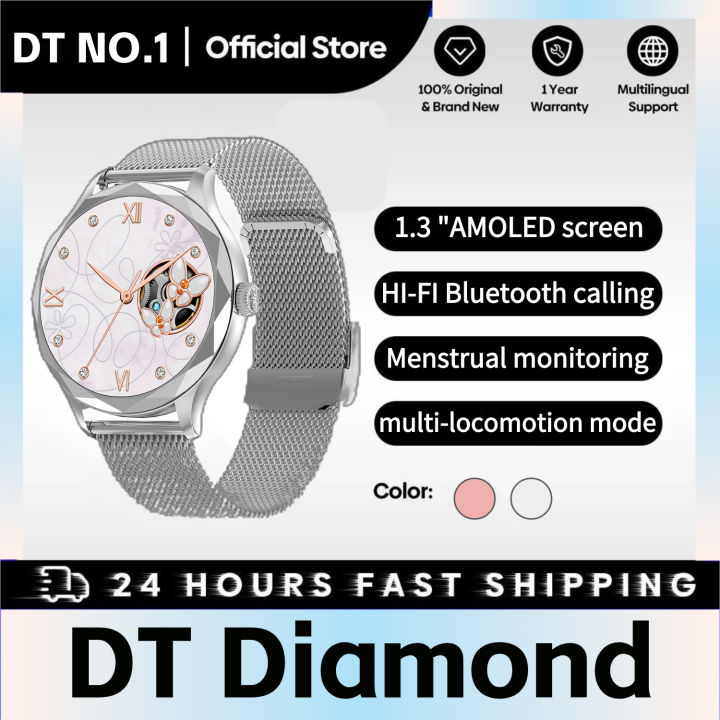 DT NO.1 DT Diamond Bluetooth Call Heart Rate Voice Assistant Password Blood Oxygen IP68 ...