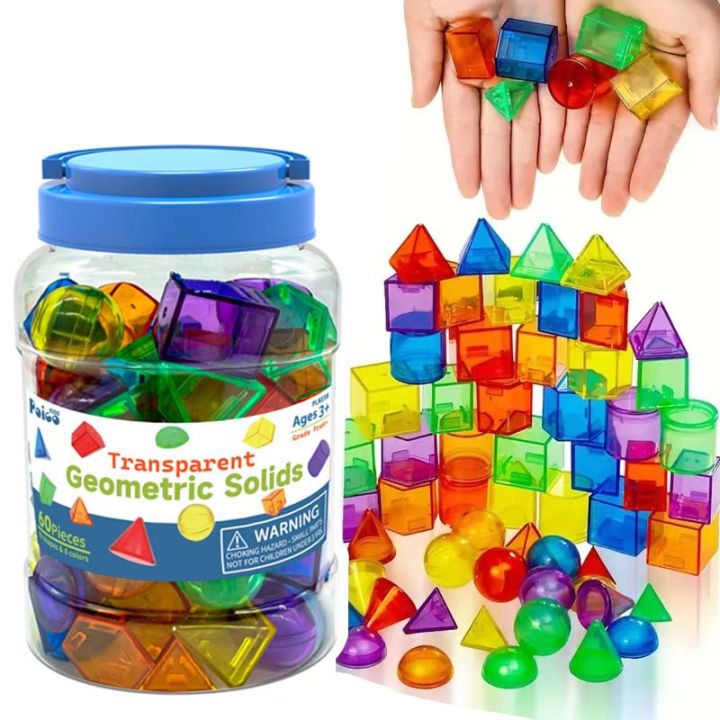 Children Montessori Education Math Toys 3D Geometric Solids Shapes ...