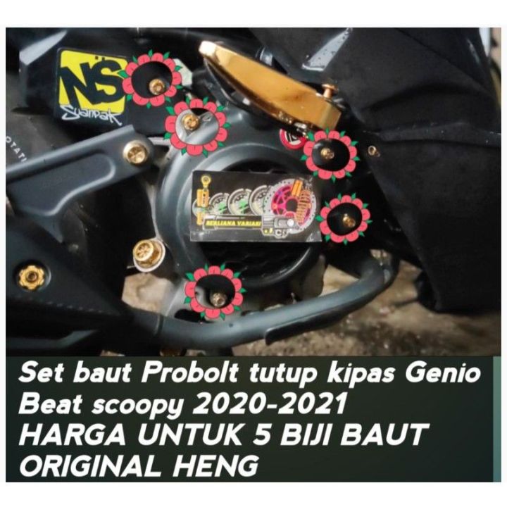 Set baut tutup kipas Genio beat scoopy 2020-2021 original Heng anti karat SCOOPY 2021 BEAT ...