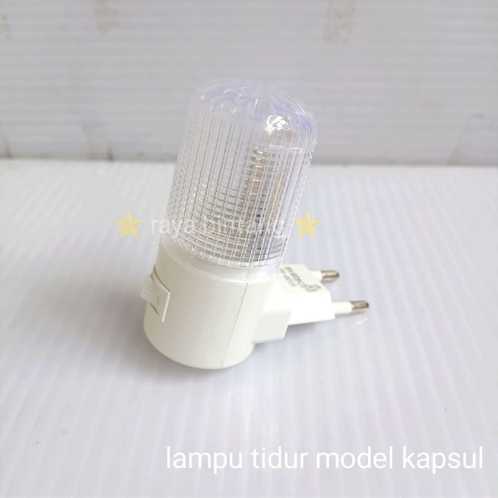 Lampu tidur colok listrik lampu LED model kapsul watt kecil putih mini ...