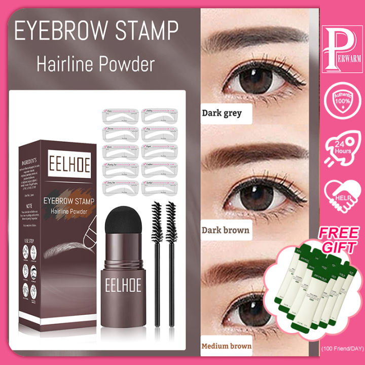 PERWARM Eyebrow Powder with Eyebrow Card Eyebrow Brush Shadow Powder ...