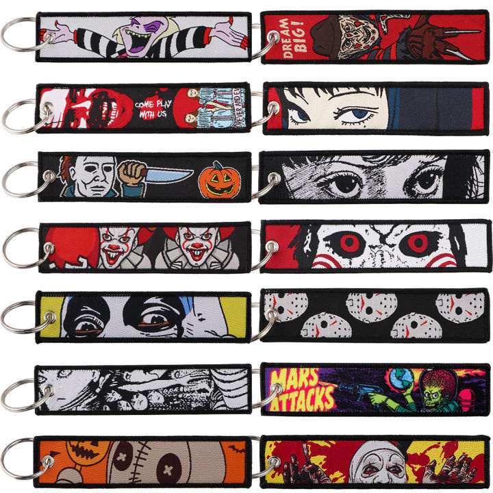 Halloween Horror Embroidery Jet Tags Killers Key Tags Motorcycles Cars ...
