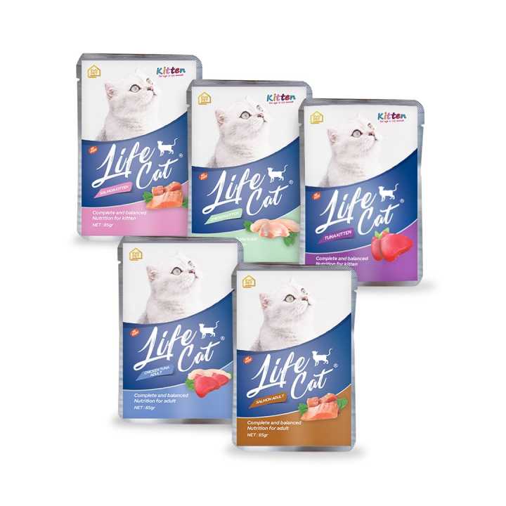LIFE CAT SACHET 85 GR KITTEN ADULT TUNA SALMON CHICKEN MAKANAN BASAH ...