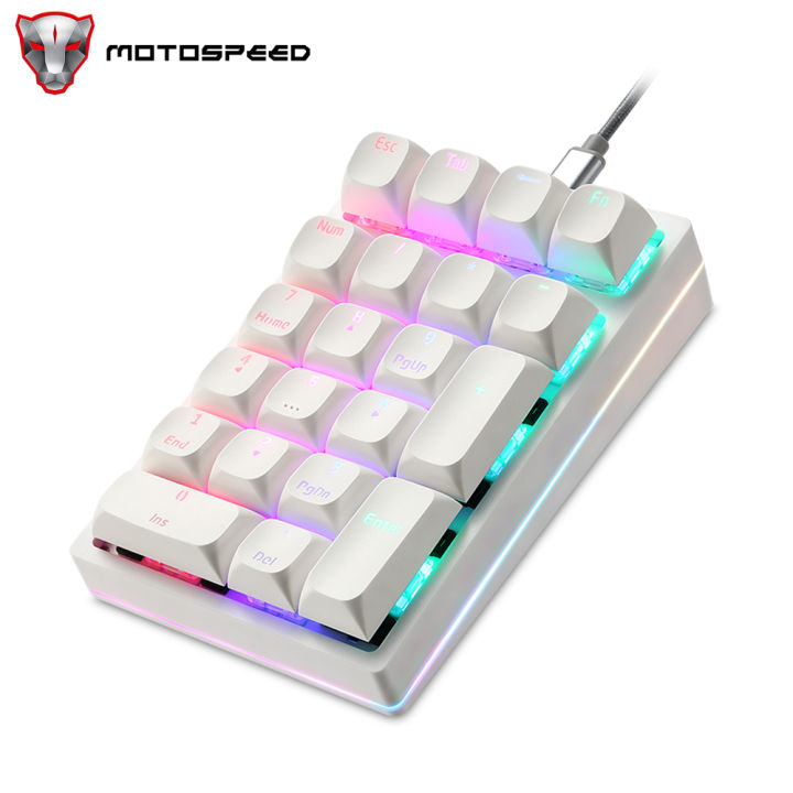 Motospeed K24 Mechanical Numeric Keypad White Hot-Swap Switch Wired ...
