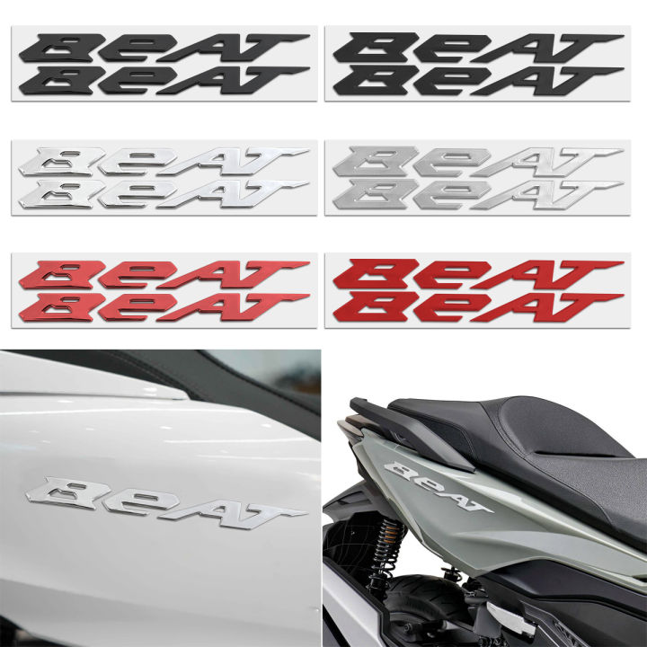 2PCS 3D Resin BEAT Logo Sticker Motorcycle Body Waterproof Decal for ...