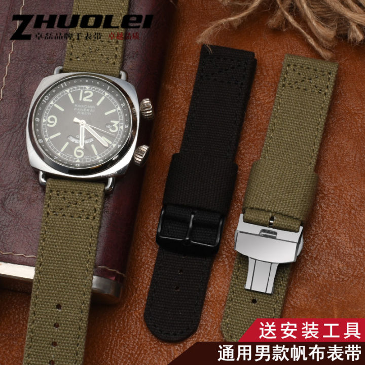 Canvas Strap Thickened Men's and Women's Butterfly Clasp Watch Bracelet ...