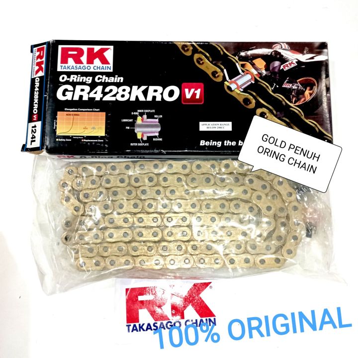 RK O-RING TAKASAGO CHAIN GOLD CHAIN GR428 KRO V1 124L(PENUH EMAS)GOLD ...
