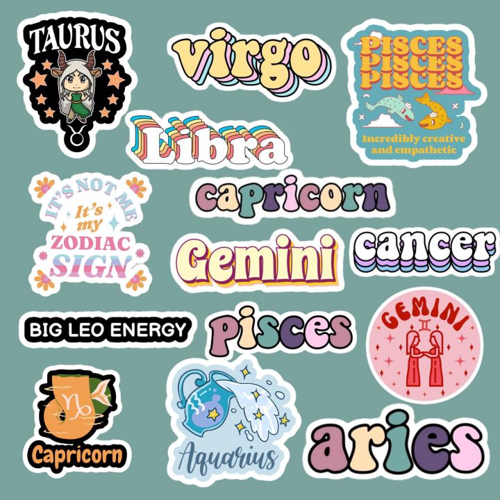 Zodiac Sign Waterproof VINYL Sticker Glitter Finish | arastudios ...