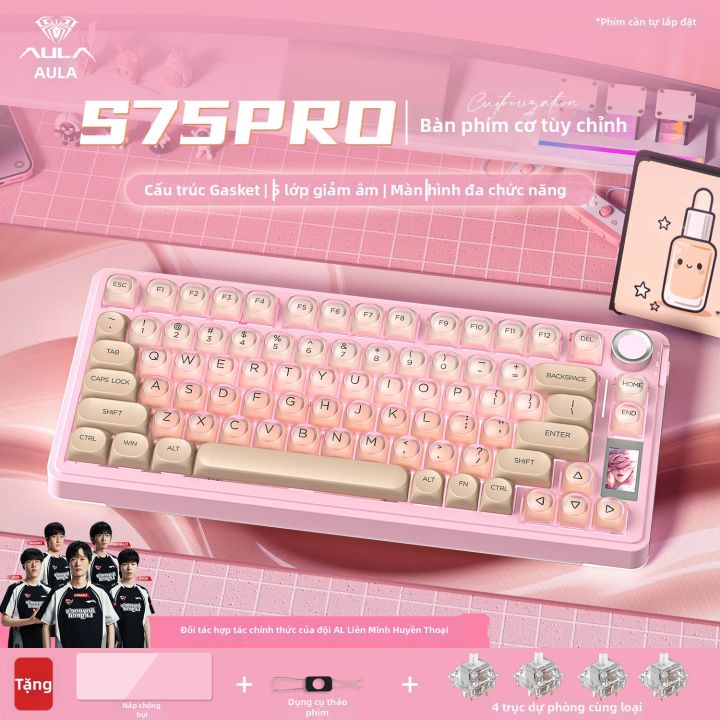AULA | Bàn Phím Cơ F75 Không Dây 3 Chế Độ S75pro | Lazada.vn