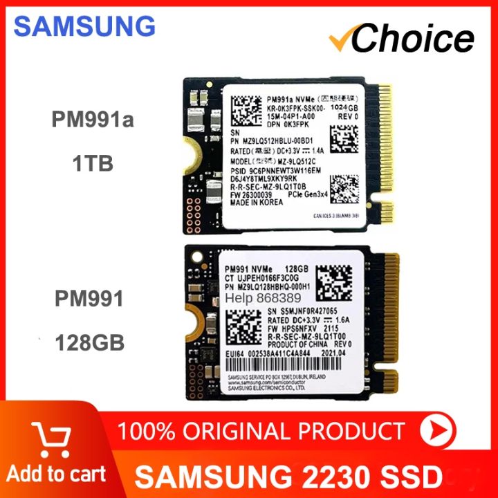 SAMSUNG PM991a 1TB M.2 2230 30mm NVMe PCIe Gen3 x4 TLC SSD for Xbox Surface Pro Steam Deck ROG ...