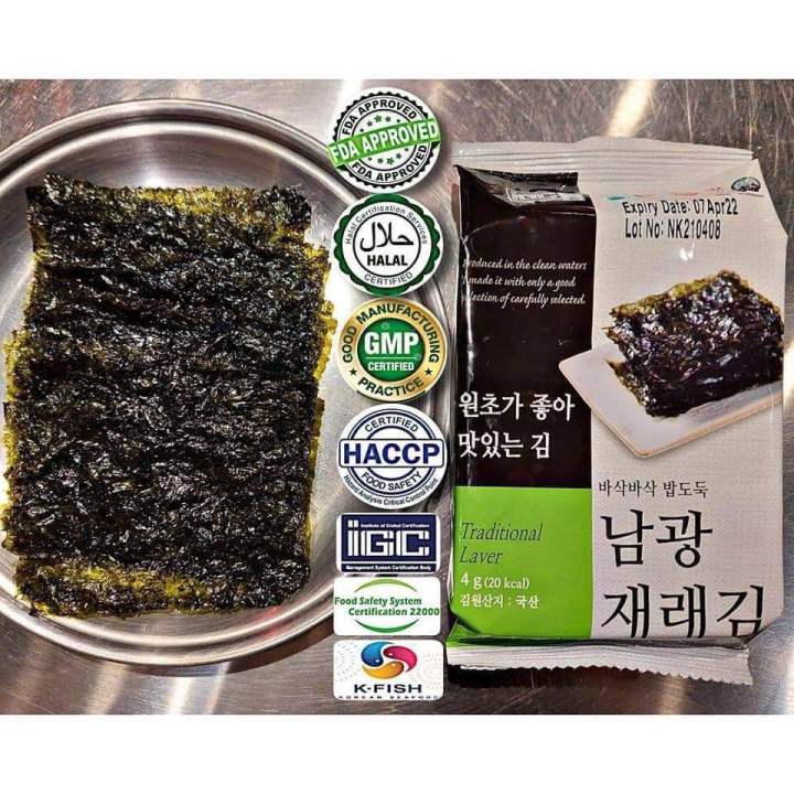 Namkwang Korean Seasoned Traditional Laver Roasted Nori Seaweed ...