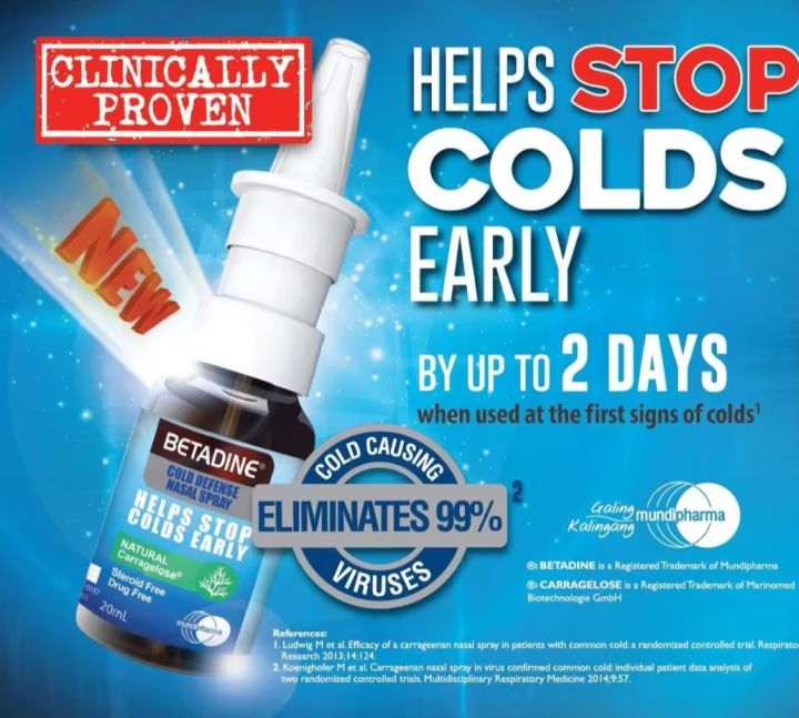 100% Authentic!Expiry:Feb 2025 | Betadine Cold Defense Nasal Spray 20ml ...