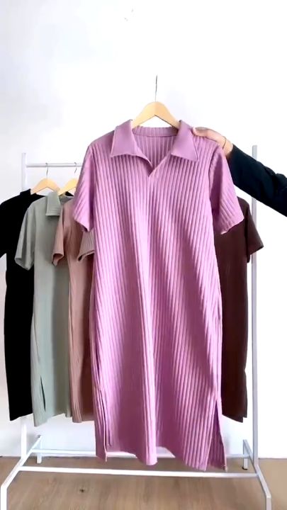 DRESS MARYAM VIRAL MATILDA KNIT SLIT DRESS CNY POLOS RIB RAJUT PREMIUM ...