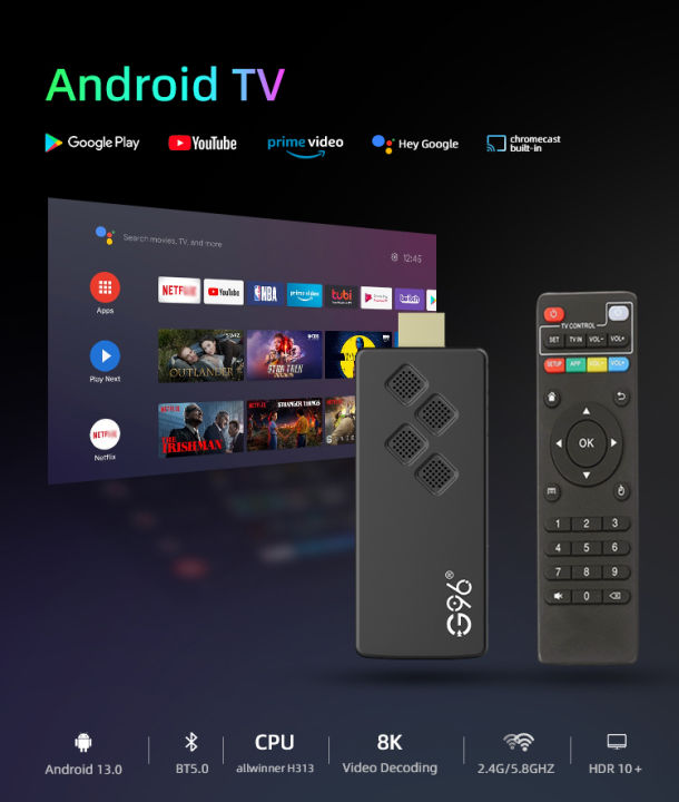 G96 high-performance android 13.0 4k smart TV Stick ATV H313 2GB RAM ...