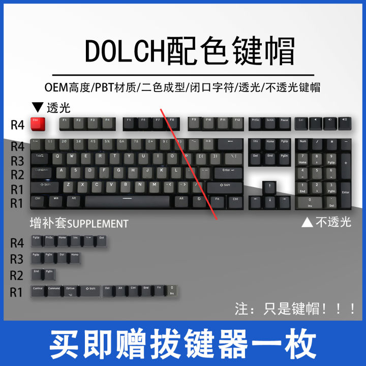 Dolch Transparent Keycap PBT Thickened Opaque Two-Color Molding OEM ...
