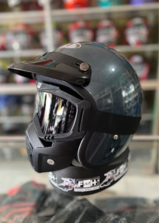 HELM BOGO JPN ARC ORIGINAL WARNA GUNMET PNP KACA GOGGLE MASK HELM BOGO ...