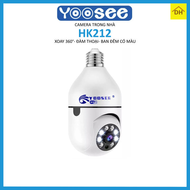 Camera YOOSEE HK212 Nâng Cấp 8.0Mpx Xoay 360 Độ Hình Dạng Bóng Đèn- Đàm Thoại 2 Chiều- Ban Đêm ...