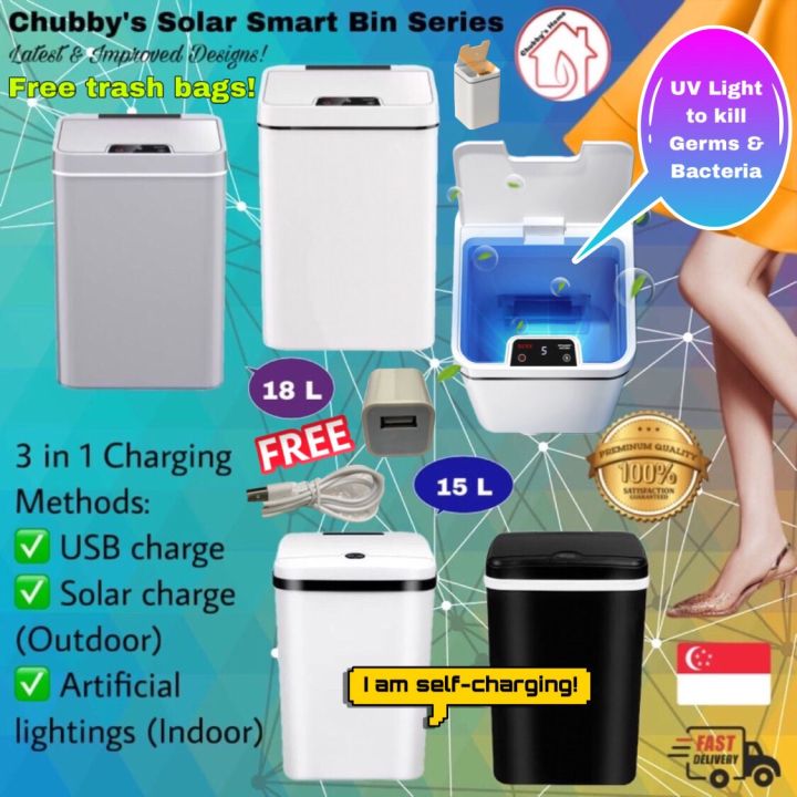 🚮🗑(SG Seller) Chubby’s Smart Bin / Auto Rubbish Bin/ Intelligent Sensor ...