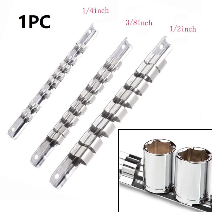 Toolstar Socket Rack Holder 1/4 3/8 1/2นิ้วพร้อม8คลิปบน Rail Tool ...