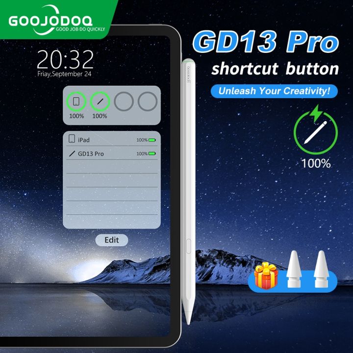 GOOJODOQ GD13 Pro Pencil Stylus Pen for 1st 2 Air 4/Air 5 Pro 11/12.9 ...