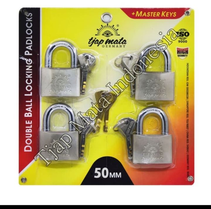 Gembok Master Key 50 mm 50mm Set 4 Pcs Leher Pendek Cap Mata | Lazada ...