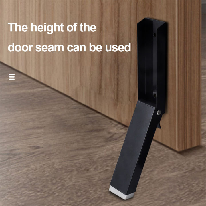 Door Stopper No punching Metal foot door stop Foldable Anti-collision ...