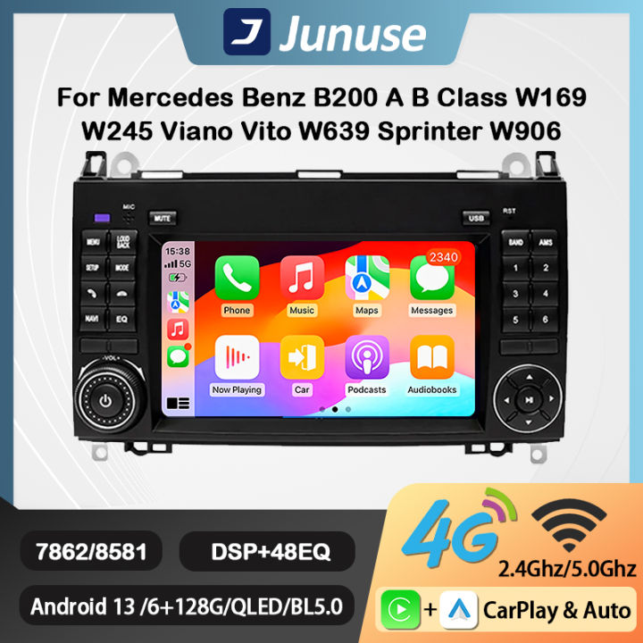 Junuse 4G QLED Android 13 Car Radio Wireless CarPlay Auto Navigation ...