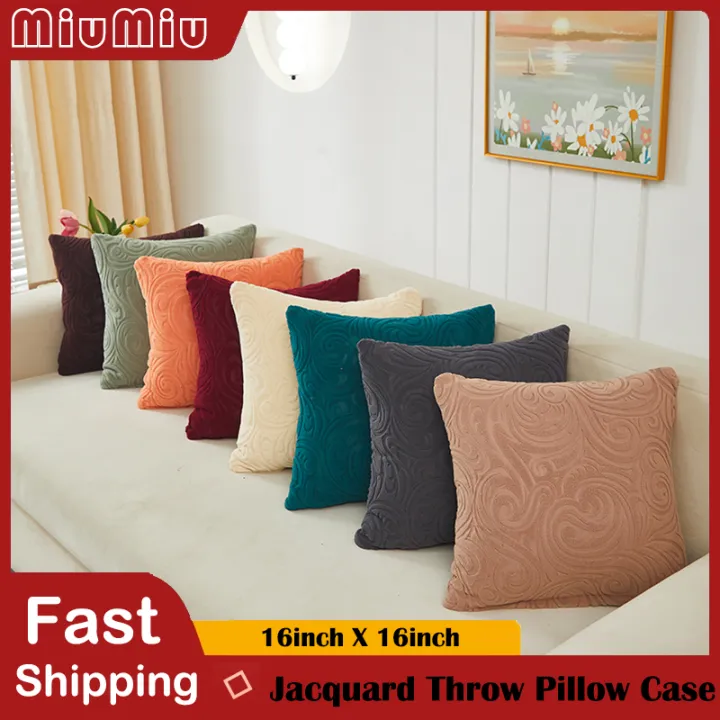 Miumiu 3D Texture Thick Throw Pillow Case 16X16 with Zipper for Sofa ...