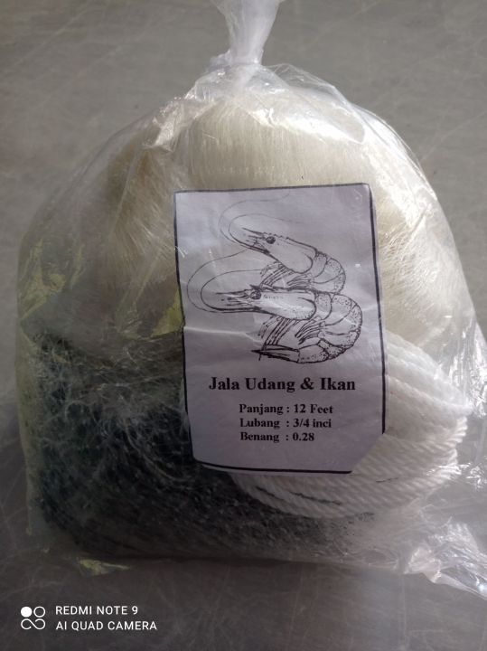 Jala lempar 12 feet jala ikan jala udang 3/4 inchi 0.28 jala ikan ...