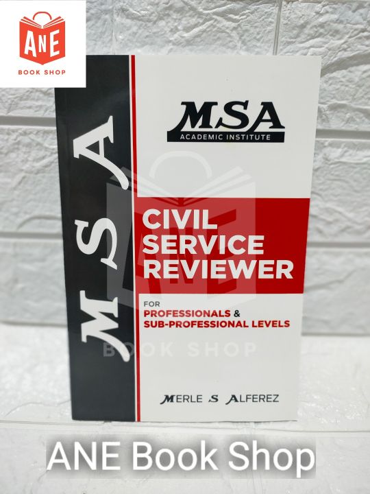 AUTHENTIC MSA CIVIL SERVICE REVIEWER 2022 Edition For Prof and Sub-Prof ...
