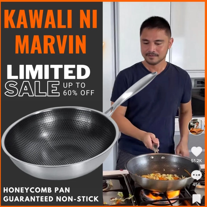 Trending na Kawali ni Marvin 32CM Big Frying Pan/ Stainless Steel Gas ...