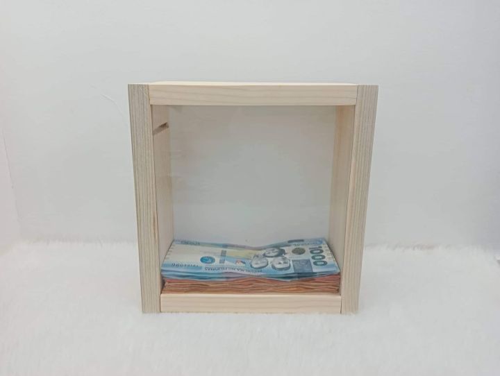 Reusable Wooden Alkansya | Tip Box | Paper Bill Alkansya | Team Kahoy ...